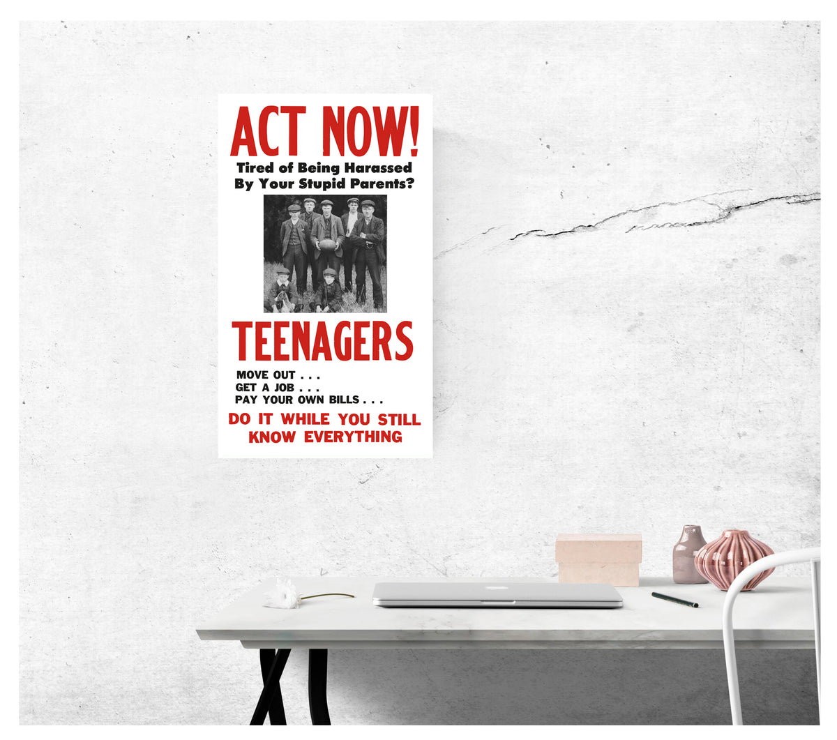 Teenagers - 13”x22” Vintage Style Showprint Poster - Home Nostalgia De ...