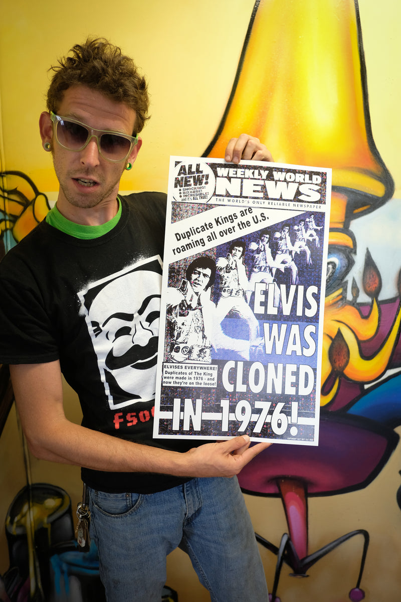 Weekly World News Elvis Cloned 1976 13" x 22" Showprint Poster – Per ...